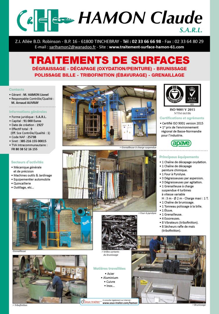 HAMON Claude - TINCHEBRAY (61800) - Sous-traiter.com